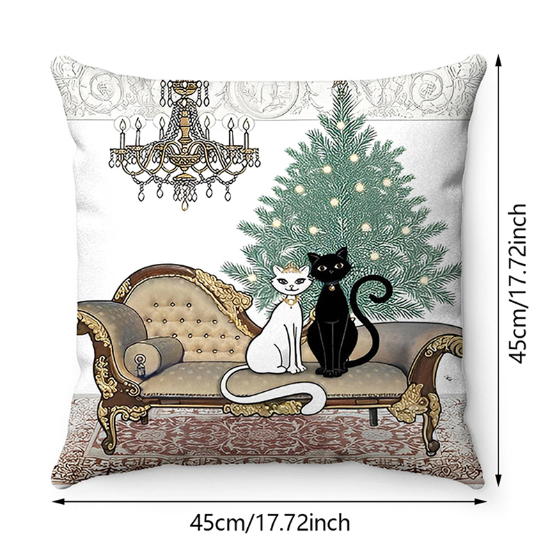 Custodia cuscini peluche stampa gatto nero cartone animato super fantastica decorazione moda moderna RODE