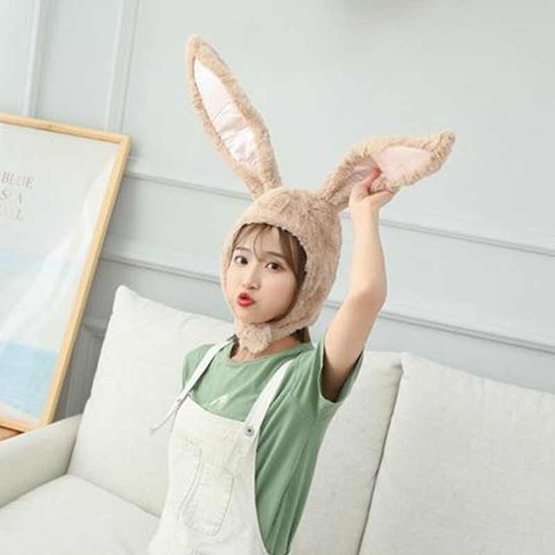 Plush Rabbit Bunny Ears Hat Earflap Head Warmer Photo Supplies Hat For Women EI