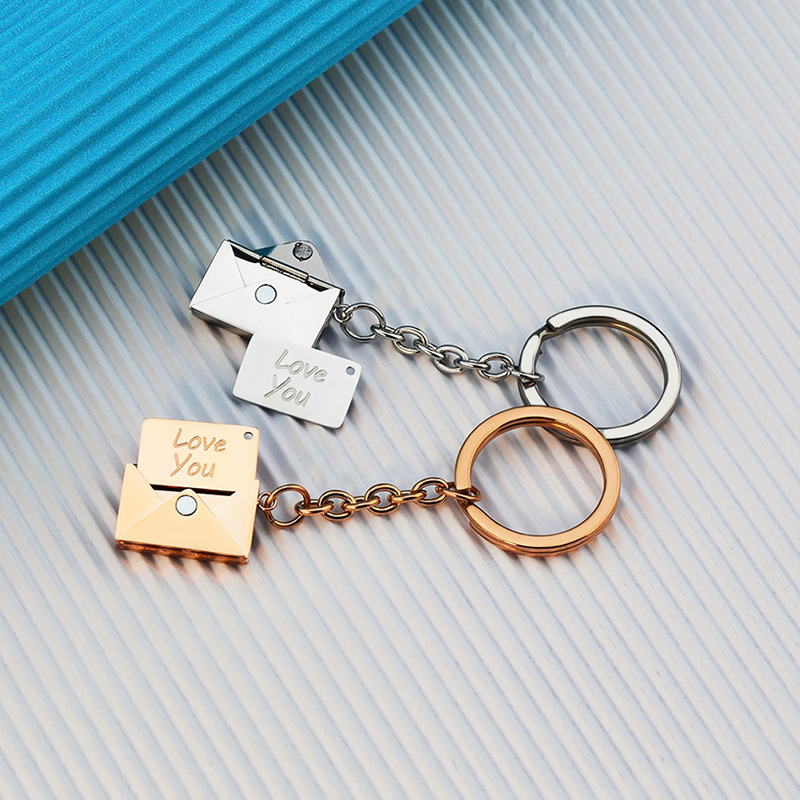 Creative Envelope Keychain Hiding Love You Words Romantic Key Chain Bag Pendant