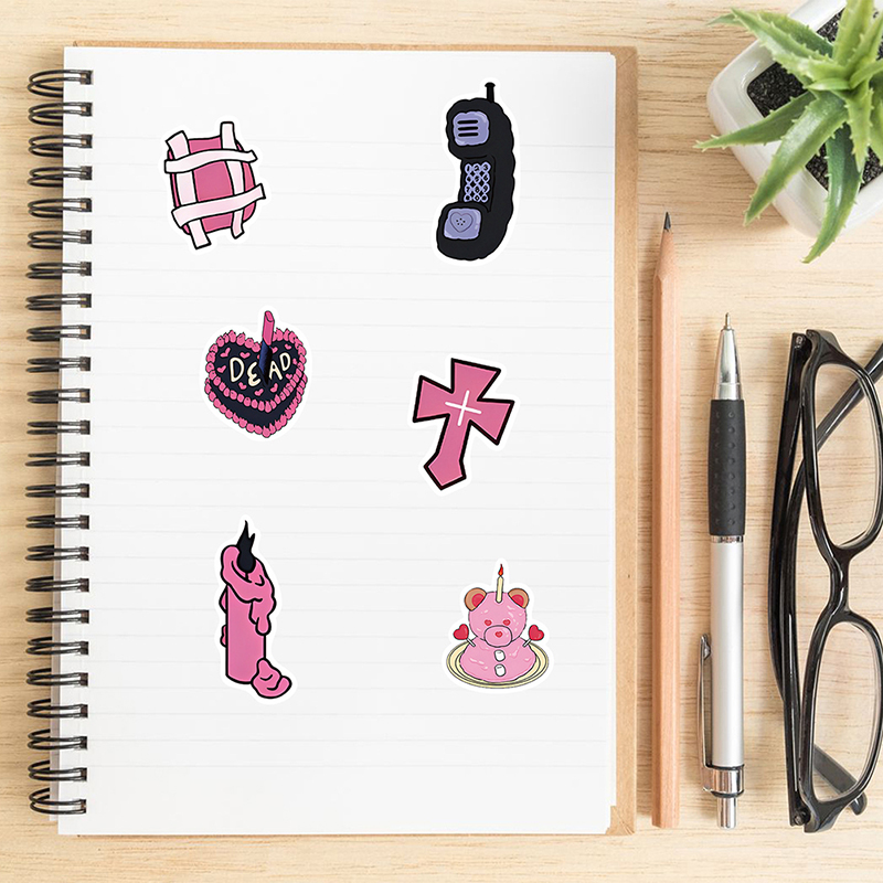 60pcs Dark Girl Stickers For Stationery Phone Laptop DIY Aesthetic Love Stick ba