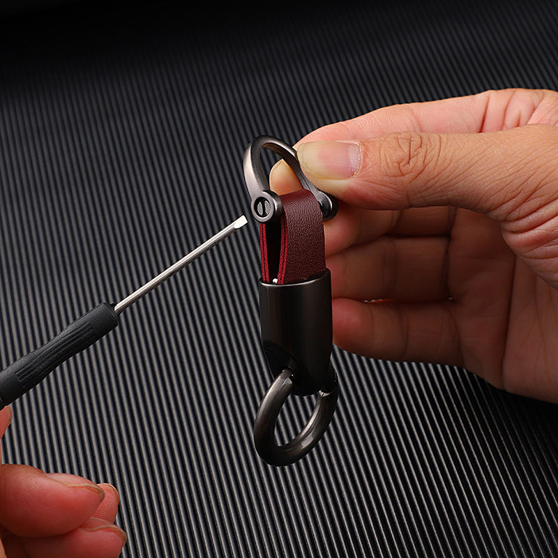 Fashion Retro Cowhide Corde en cuir Car Keychain Couple Coue Clé