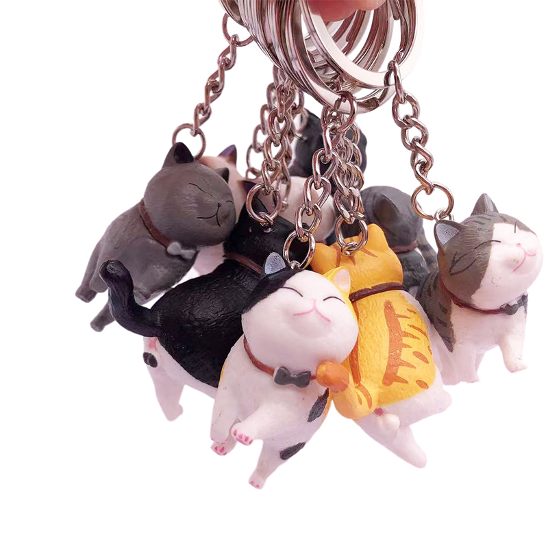 9 Color Cartoon Lovely Cat Keyring Car Pendant Bag Ornament Women Keychain Gift