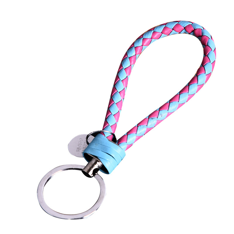 Portachiavi in pelle poliuretano tessuto corda per uomo donna fai da te borsa portachiavi ~~