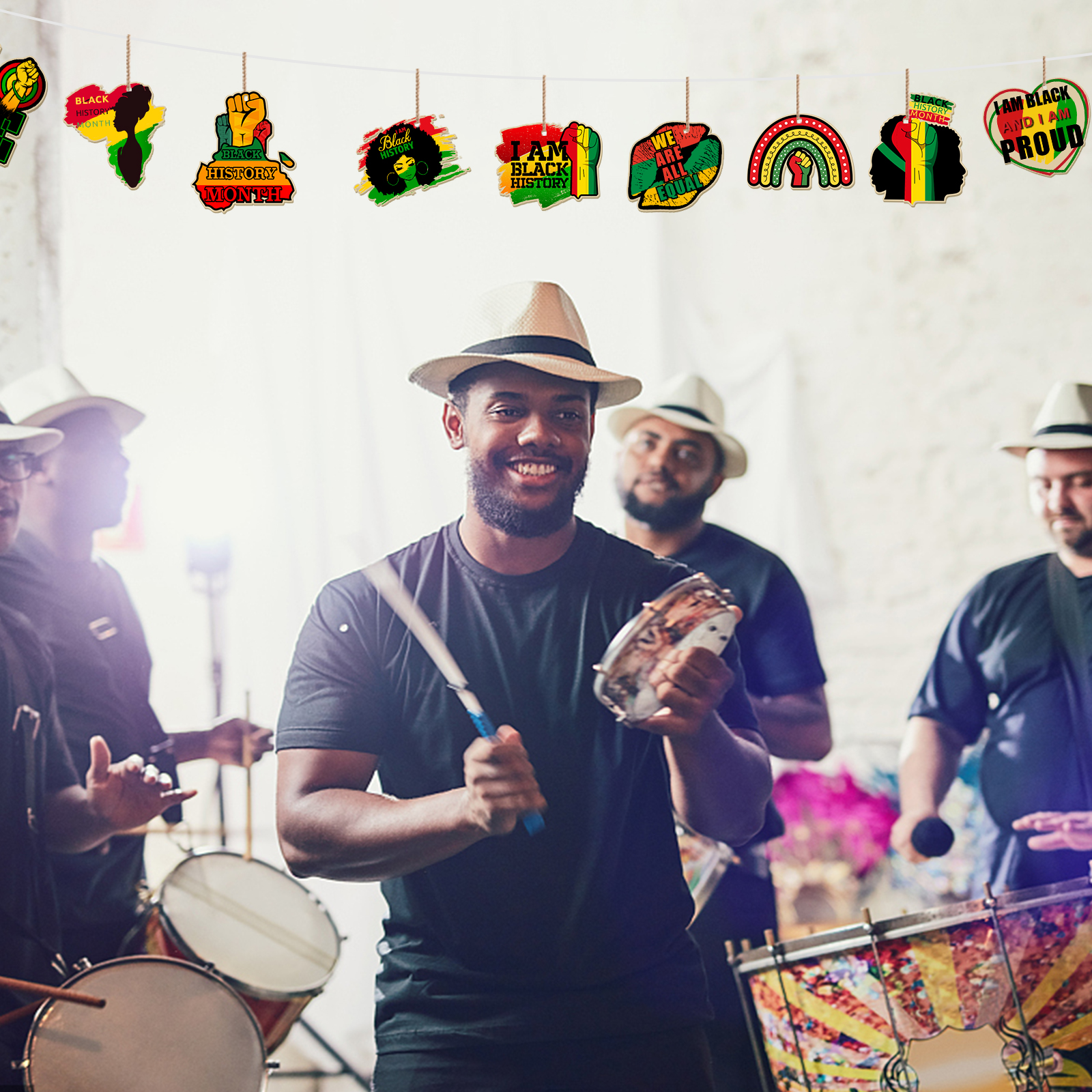 Black History Month Hanging Wooden Pride Ornaments BHM Wood Slices Party Decor