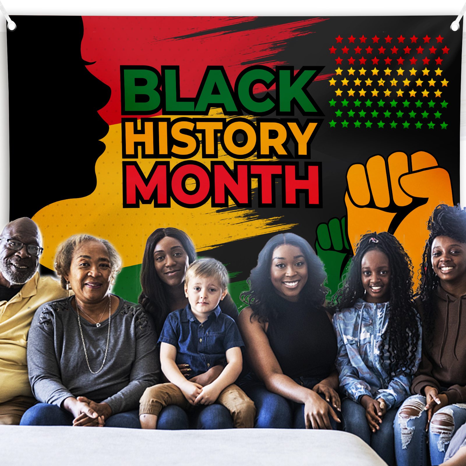 5.9 x 3.6ft Black History Month Photo Backdrop Decoration Black History Month