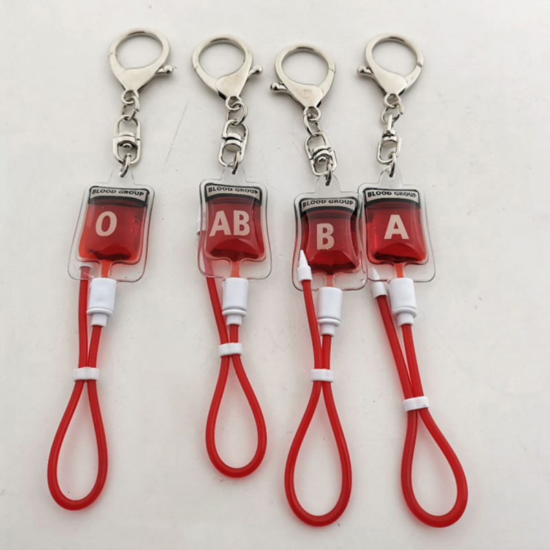 1 Pcs blood type A B O AB PVC Pendants DIY Jewelry Making Accessories keychians