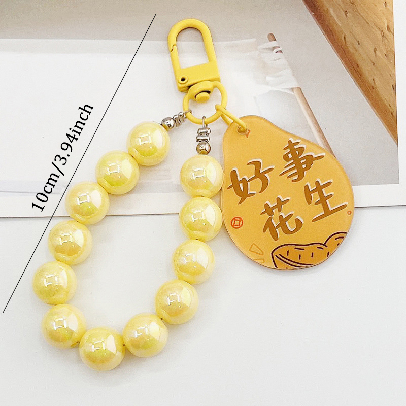 Resin Plastic Beaded Acrylic Pendant Keychain Color Baking Paint Buckle Pendant