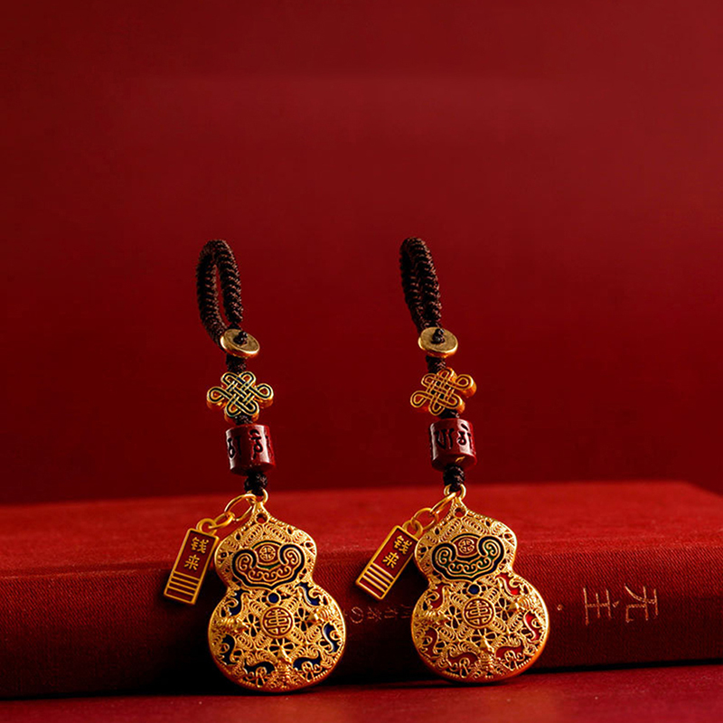 Ciondolo chiave vintage tessuto a mano zucca in rame auto portachiavi cassaforte fortuna chiave RODE