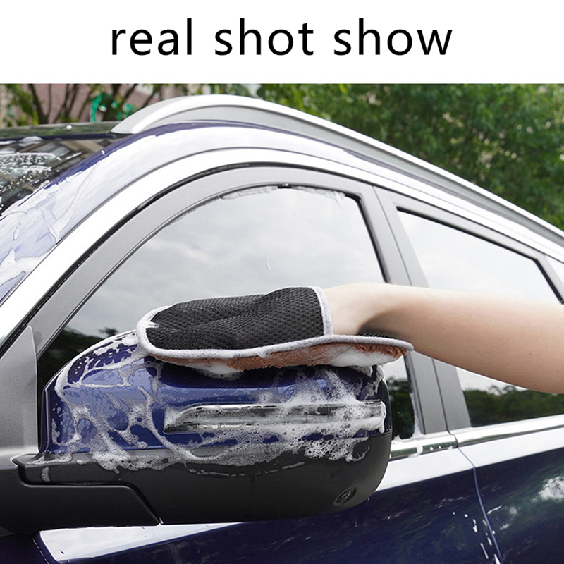 Coral Velvet Cleaning Gloves Car Cleaning Brush Cleaner Wool Soft Car Washing EI