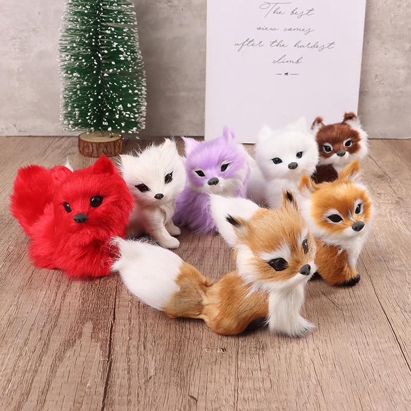 Simulation Animal Foxes Plush Decor Toy Doll for Children Kids Birthday Gift EI