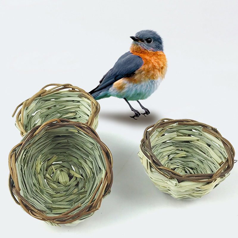 NATURAL GRASS STRAW Bird's Nest Bird Cage Bird House Egg Cage Outdoor ...