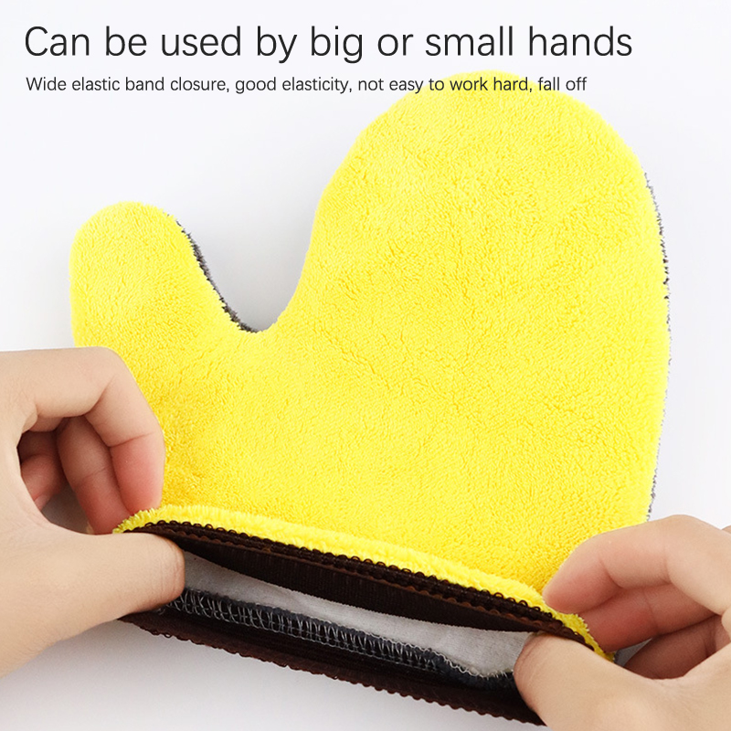 Gants de lavage de voiture en molleton de corail doux.