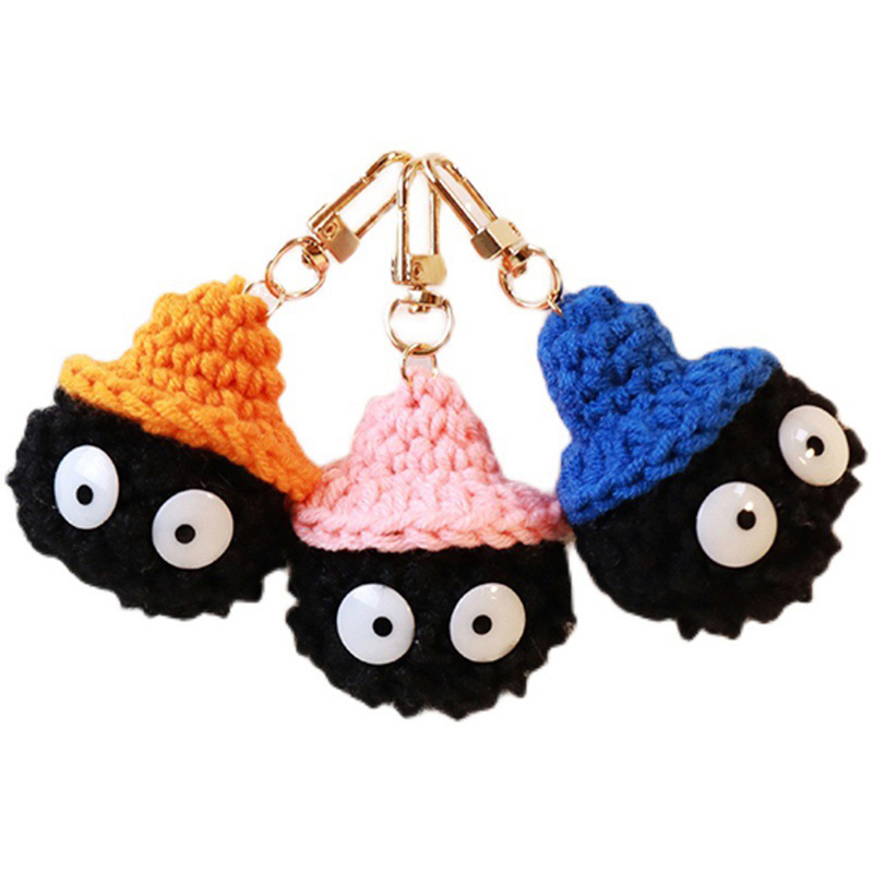 Peluche Piccolo Portachiavi Palla di Carino Ciondolo Nero Rosa Borsa Creativa Auto Keyr BII