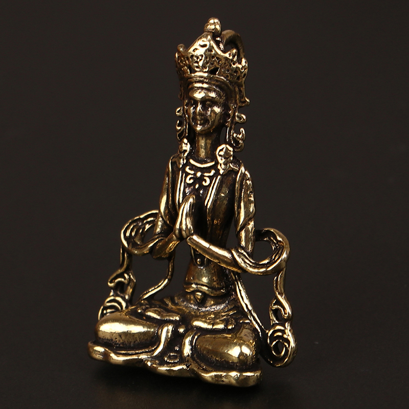 Retro Mini Copper Meditate Zen Buddhism Living Room Buddha Ornament ...