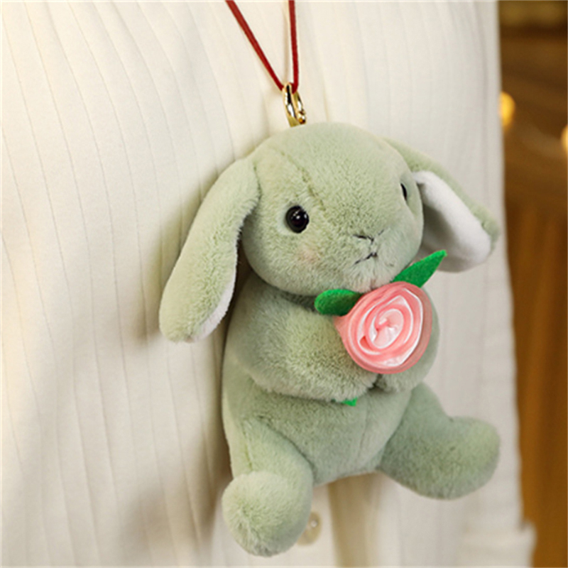 Cute Plush Stuffed Rabbit Keychain Cartoon Plush Animal Doll Bags Pendant Toy Pe