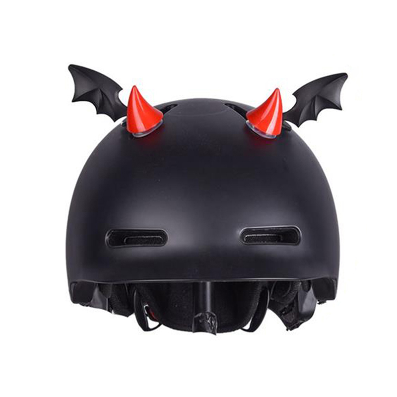 2 pz Casco Moto Corna Diavolo Decorazione Bicicletta Auto Stile Casco Adesivi ~~