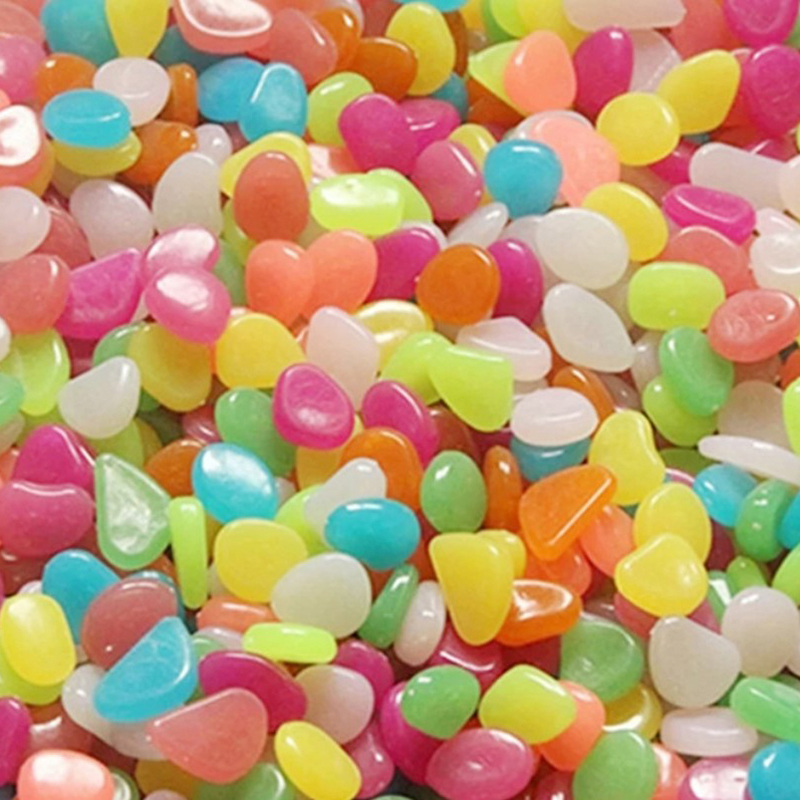 100Pcs/Bag Mixed Color Outdoor Luminous Stones Glow In Dark Garden Pebbles