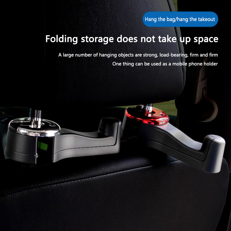 3 in 1 Car Back Seat Headrest Hook Mobile Phone Holder Portable Seat Back Hoo EI