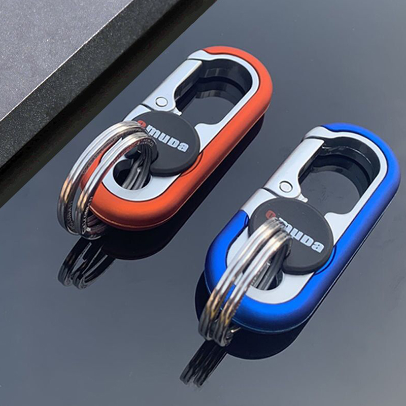 Fashion Keychain Key Holder Metal Key Ring Waist Hanging Double Ring Key Chai EI