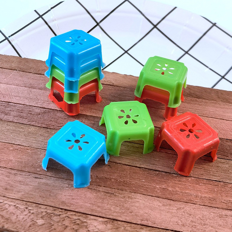 10Pcs 1:12 Dollhouse Miniature Furniture Chair Stool Model Toys for ...