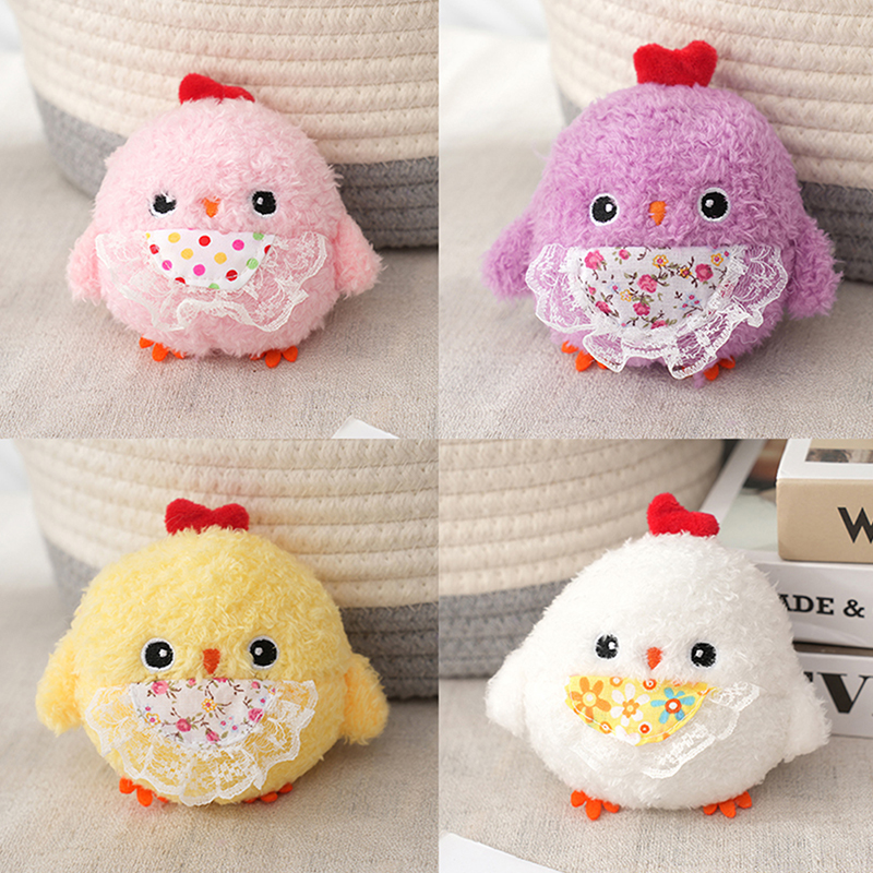 10cm Plush Stuffed Chicken Toy Mini Chicken Keychain Doll Pendant Toy Gift EI