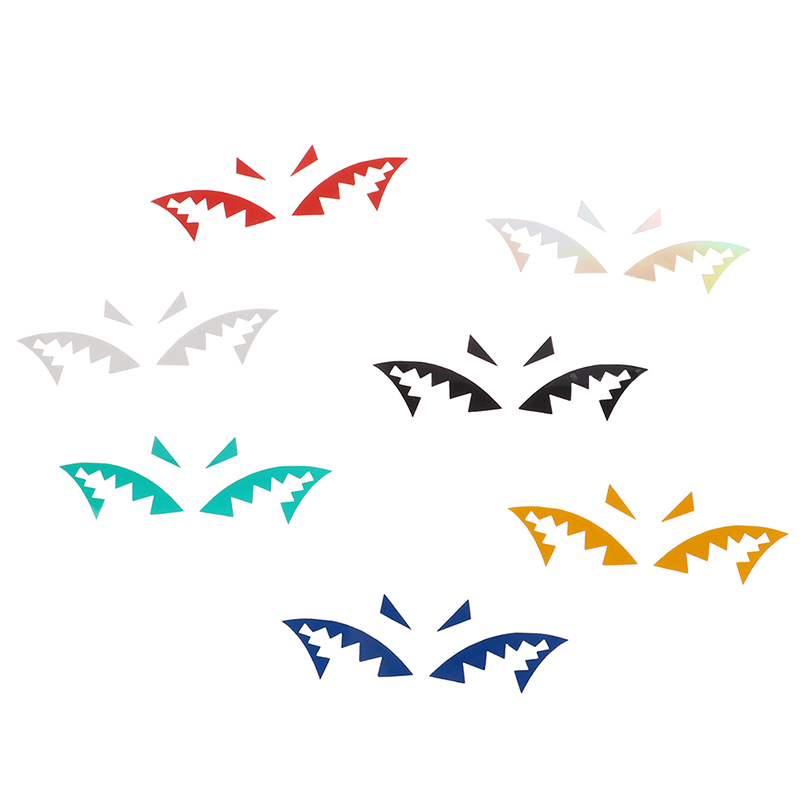 1 Pair Reflective Shark Fin Antenna Car Sticker Shark Mouth Vinyl Decals ba