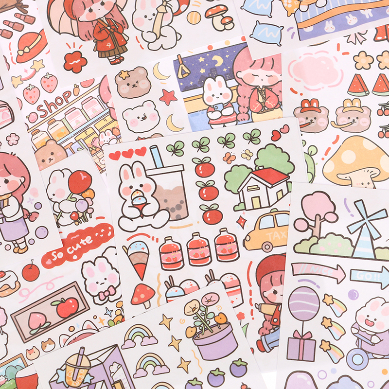 50 Sheets Cute Cartoon Girls Scrapbooking Stickers For Journaling Scrapbook ba