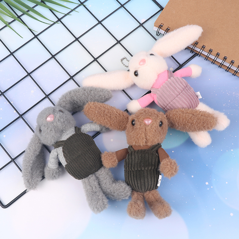 1Pc 16cm Stuffed Long Ear Rabbit Soft Plush Toy Sleeping Cute Bunny Cartoon D Pe