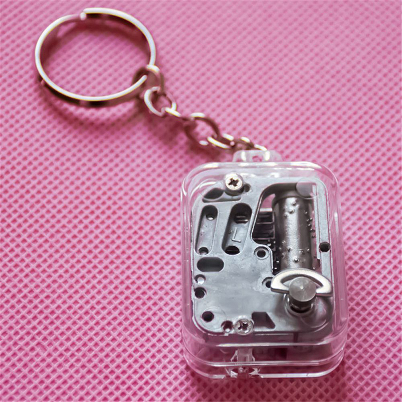 Creative Mini Music Square Keychain Pends Pantalized Music Box Key Ring