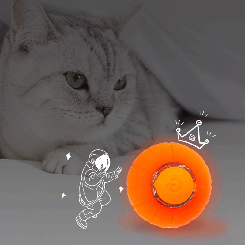 Smart Cat Toy Electric Automatic Bounce Cat Ball Silicone Cat Interactive Toy EI