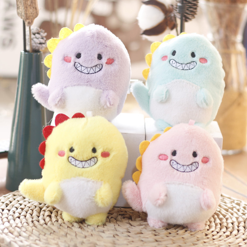 1Pc 11cm Big Tail Dinosaur Plush Doll Car Key Chain Bag Pendant Cute Doll EI