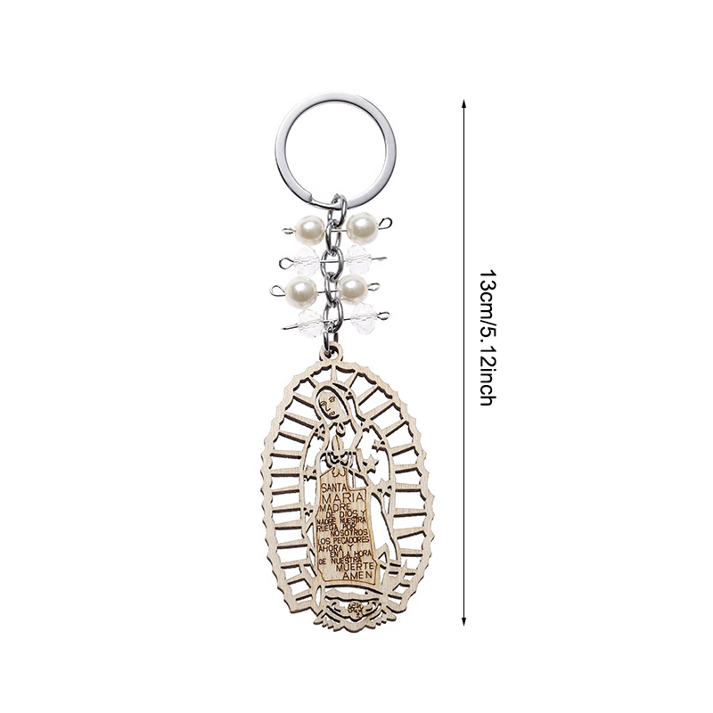 Keychain de baptême délicat Notre-Dame Portable Léger pour Memorial Favor Ba -wf