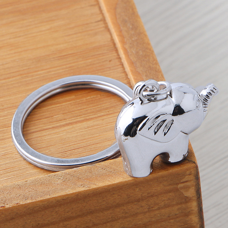 Fashion Lovely Pet Keychain Elephant Keyrings Silver Color Gold Alloy Key Cha EI