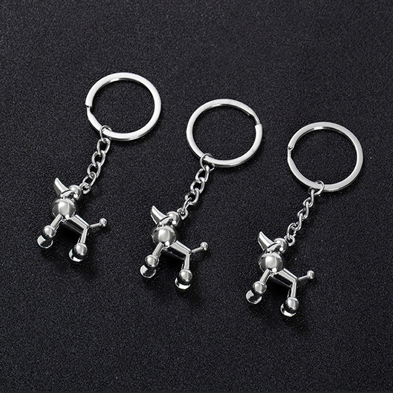 Creative 3D Pet Poodle Keychain Cute Key Ring For Women Men Lucky Dog Key Cha EI