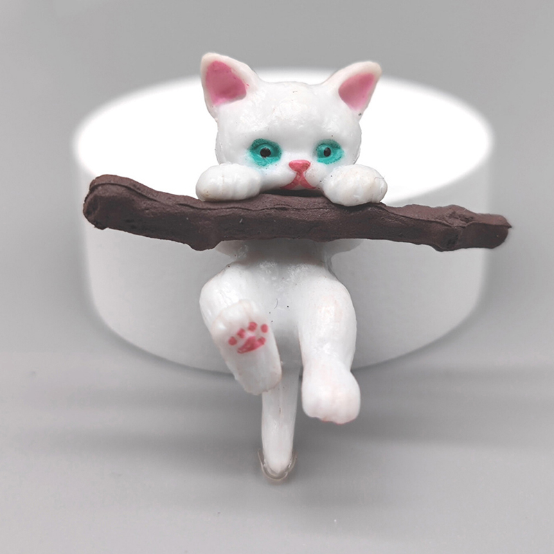 Aquarium Ornament Floating Branch Cat Resin Ornament Creative Cartoon Pendant