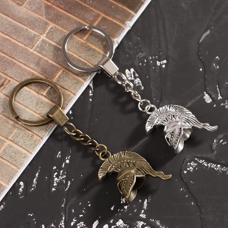 Spartan Roman Casque Warrior Greek Gladiator Alloy Keychain Jewelry Keyring