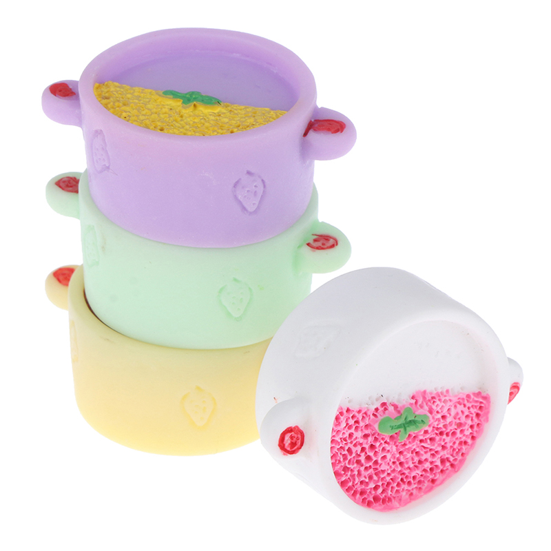 5pcs Simulation Pudding Milk Pans Resin Fake Food Ornaments Miniature Artific ba