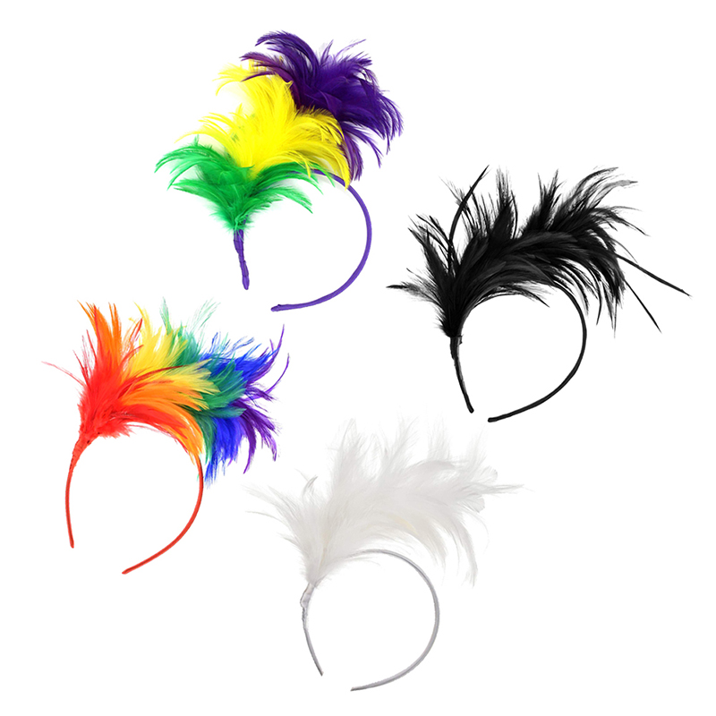 Colorful Mardi Gras Feather Headband Flapper Headpiece Adult Party ...