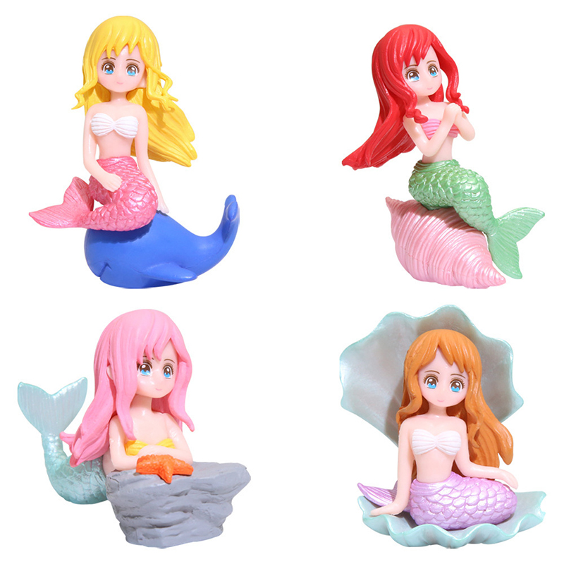 Aquarium Ornament Mermaid Resin Ornament Creative Cartoon Aquarium Decoratio -wf