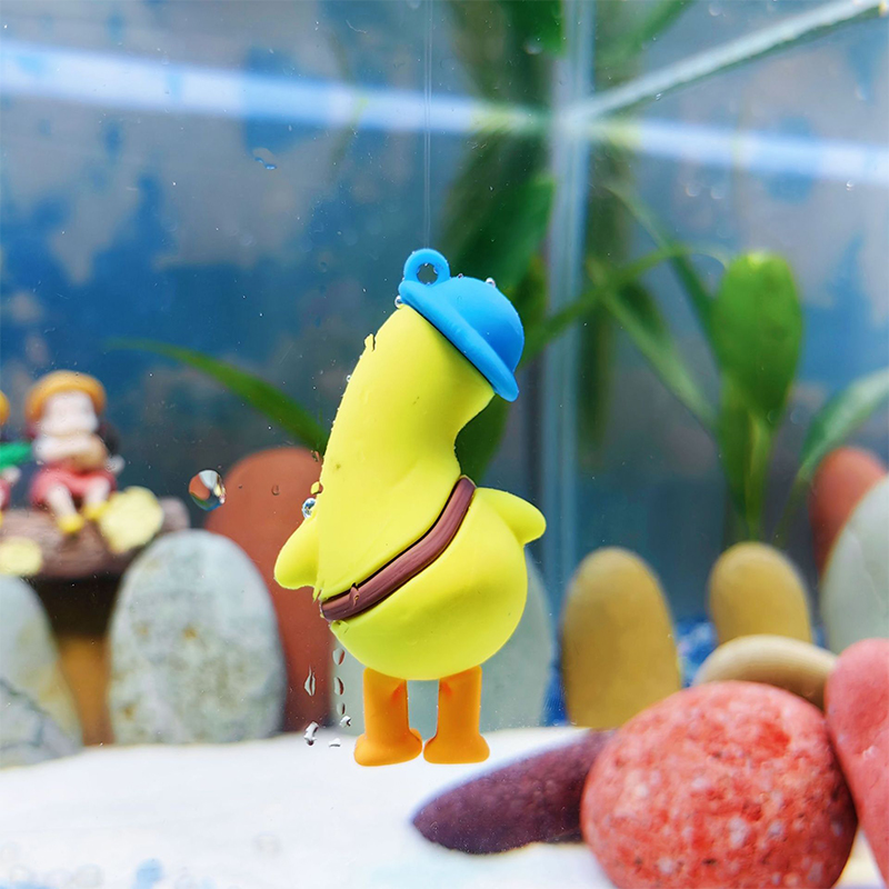 Mini Aquarium Decor Yellow Duck Floating Ornament Float Figurines Landscapin -wf