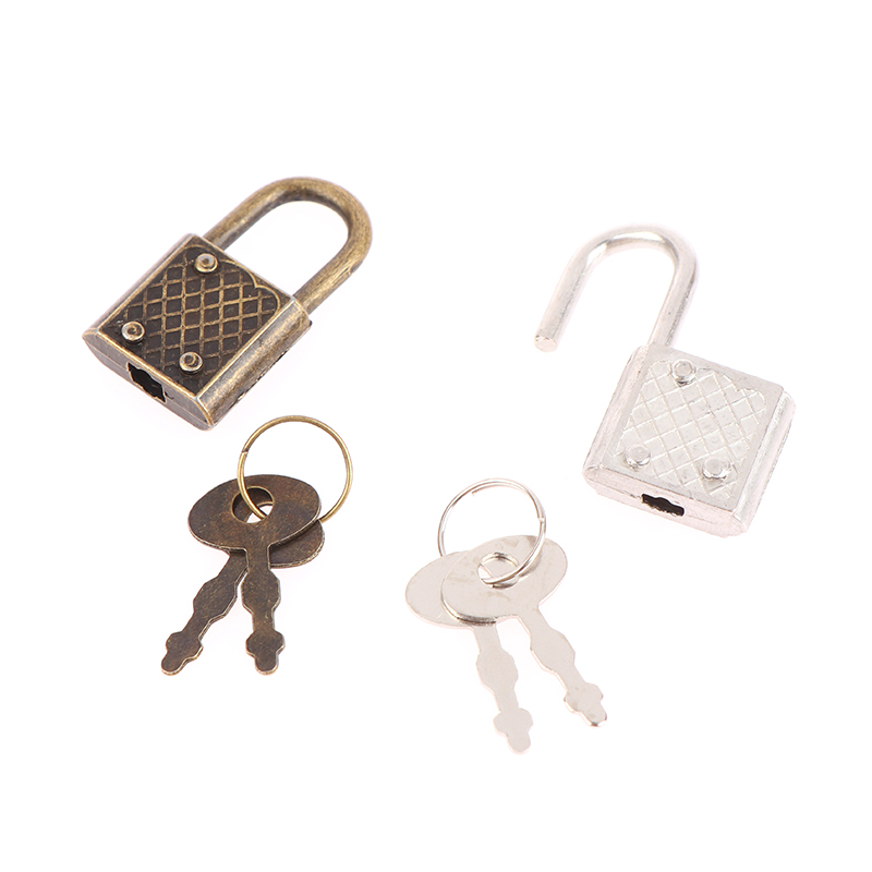 Mini Retro Padlock for Notepad Small Luggage Box Lock With Keys ...
