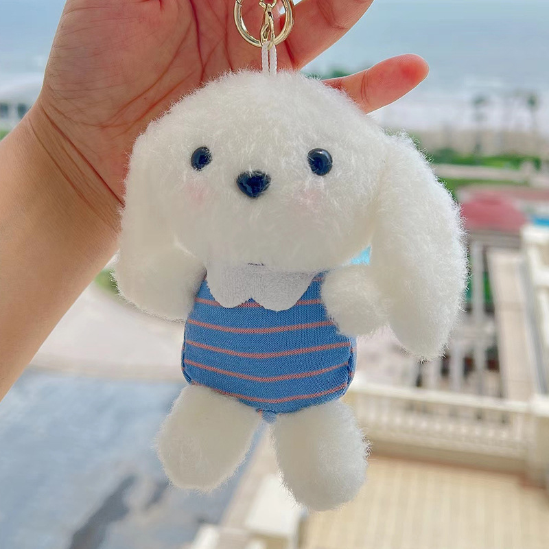 Kawaii Soft Cute Cartoon Key Chain Puppy Doll Pendant Plush Toy Hanging Key  -wf