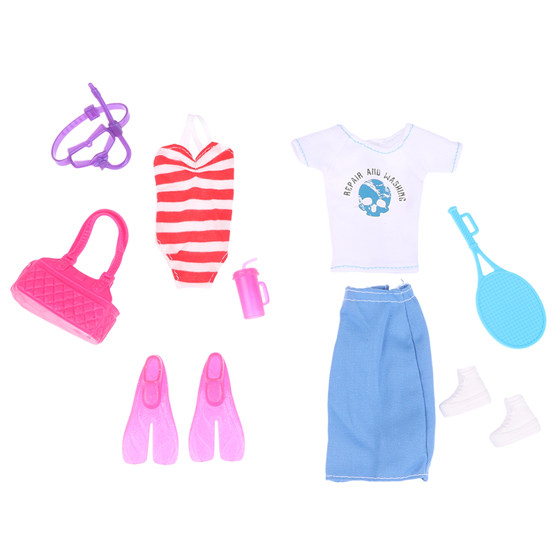 1 Set Doll Jumpsuit Dress Doll Daily Suit Clothes Trousers with Bag Hats Doll EI