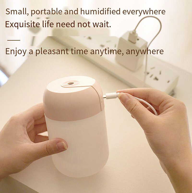 1Pc 300ml Mini Air Humidifier Portable Aroma Essential Oil Diffuser with Led  EI