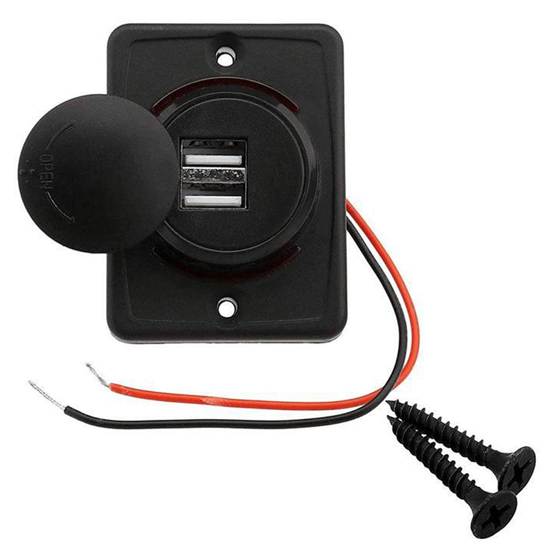 2 Port USB Car Phone Charger Adapter for 12V 24V Auto Motorcycle Socket Char -wf