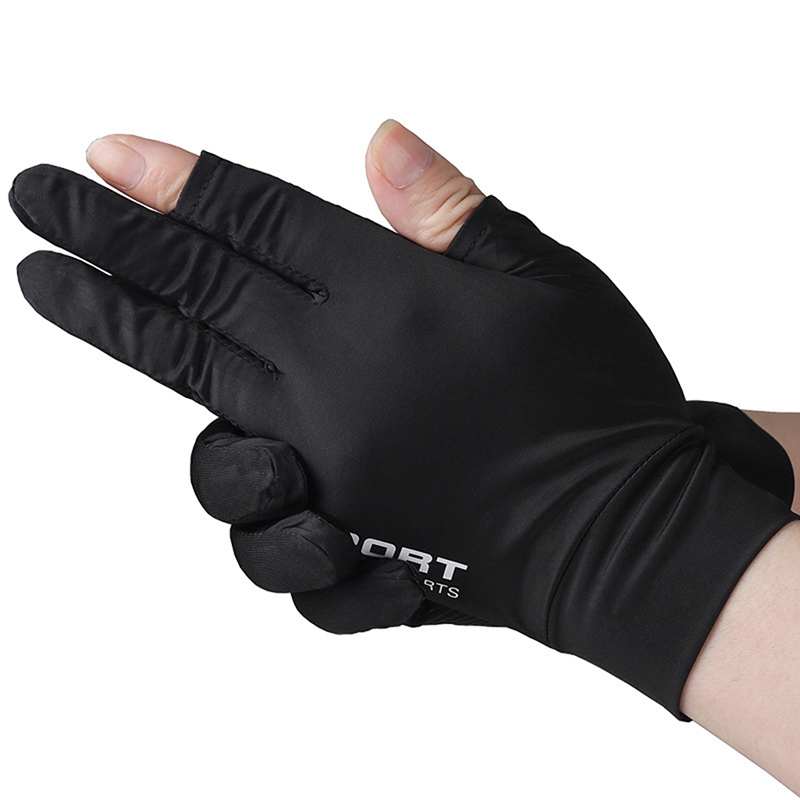 Unisex Fingerless Fishing Gloves Ice Silk Sun Protection Gloves Non-Slip Grip ba