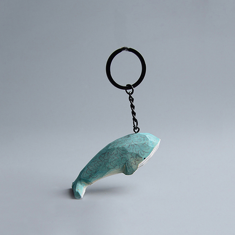 Carino cartone animato balena - accessori portachiavi sacchetto per animali in legno ciondolo accessorio Bf