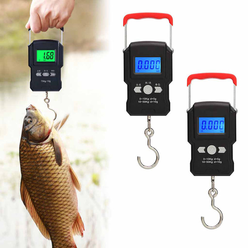 50kg/5g Portable Mini Electronic Hanging Scales Digital Display Luggage Scal -wf