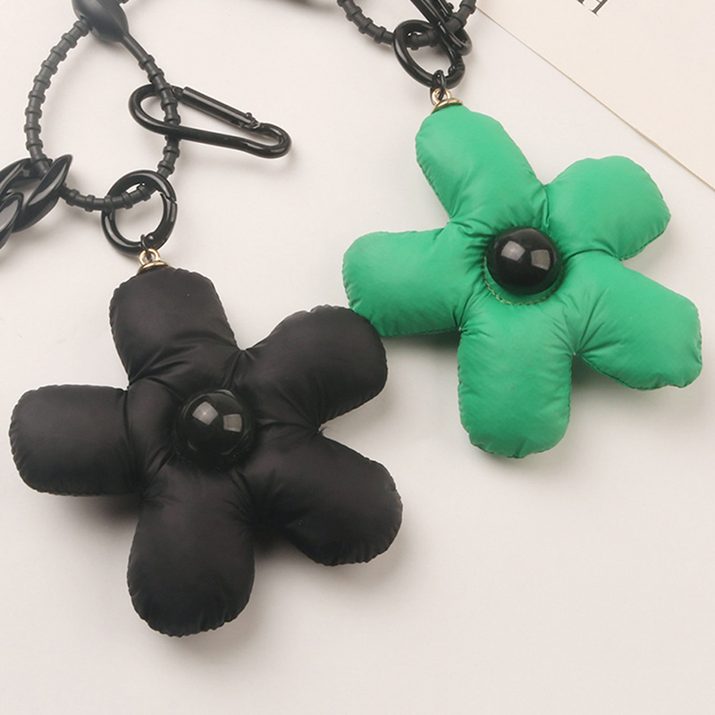 Keychain Black Green Couples Matching Bag Charm Flower Accessories Cute Lanya ba
