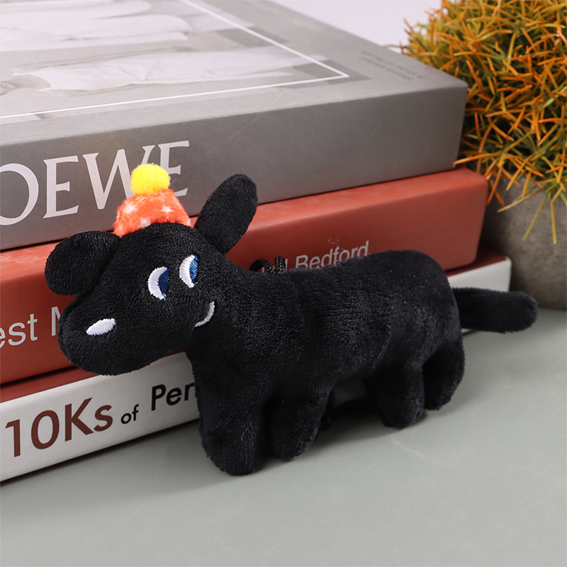 Cartoon Plush Black Dog Keychain Dolls Keyring Creative Puppy Backpack Pendan ba